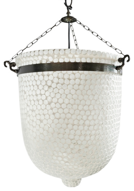 White Mosaic Bucket Pendant, Medium - Traditional - Pendant Lighting ...