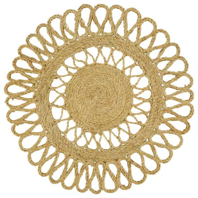 Loopy Jute Design Table Mats, Set of 4, Natural, 16" - Modern ...