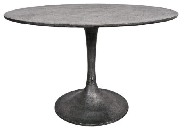 Gunmetal Round Dining Table, 48" - Industrial - Dining Tables - by ...
