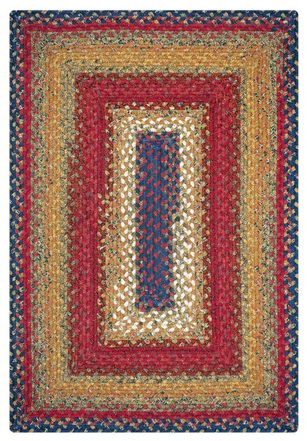 Homespice Decor Log Cabin Step Cotton Braided Rug (Rectangle), 6' x 9 ...