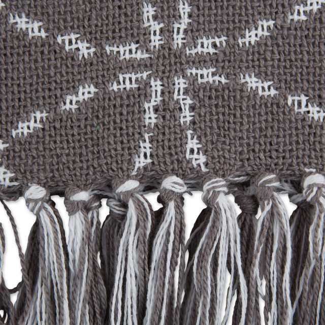 DII 60x50" Modern Cotton Concentric Circles Throw in Gray/White ...