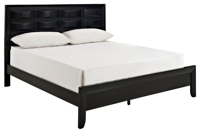 Harrison Queen Bed Frame MOD-5007, Black - Transitional - Panel Beds ...