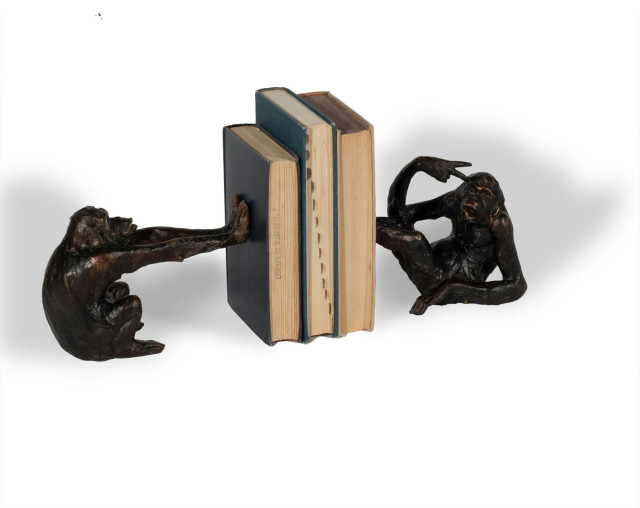 Mischievous Monkeys Bookends - Contemporary - Bookends - by PARMA HOME ...