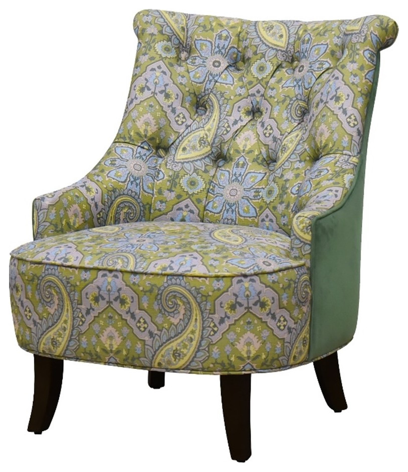 FurnitureR 27.5" Wide Pattern Upholstered Wingback chair ...