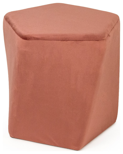 ink Velvet Twisted Pentagon Stool - Contemporary - Vanity Stools And ...