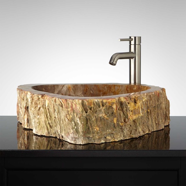 Forzam Petrified Wood Vessel Sink - Modern - Bathroom Sinks - by ...