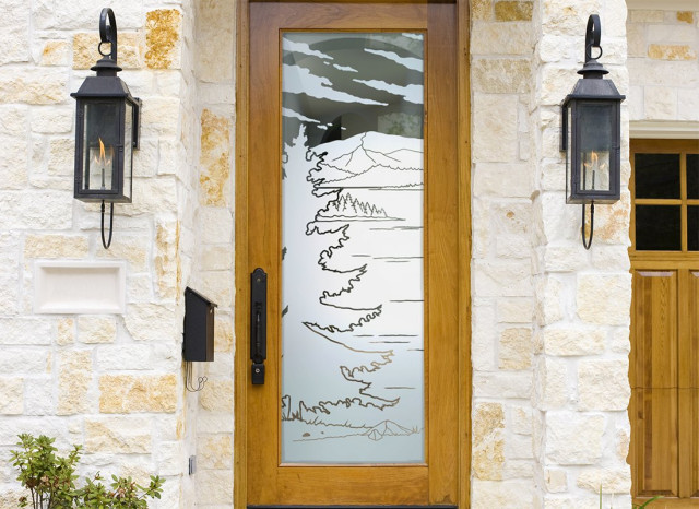 Front Door - Lake Arrowhead - Fiberglass Smooth - 30" x 80" - Book/Slab Door, 36" (3/0) x 96" (8 ...