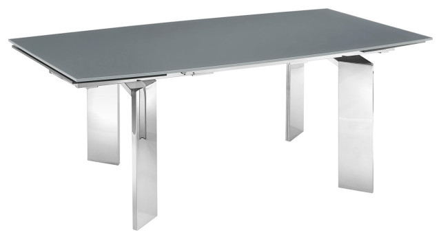 Astor Manual Dining Table with Stainless Base and Gray Top ...