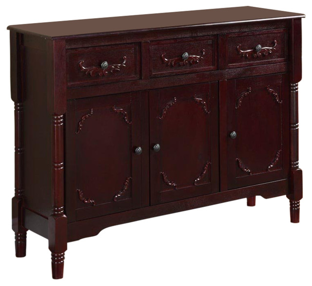 Wood Console Sideboard Table with Drawers and Storage - Traditional ...