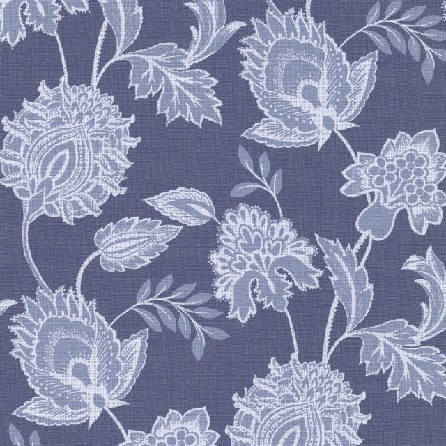Danfi Blue Jacobean Wallpaper, Sample - Traditional - Wallpaper - by ...