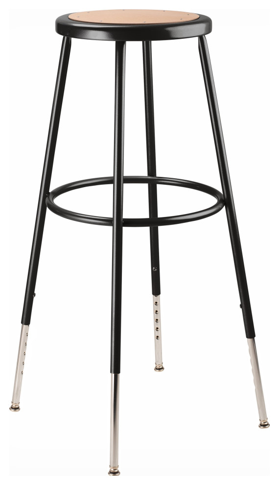 NPS Height Adjustable Heavy Duty Steel Stool, Black, 32-39 in. Height ...