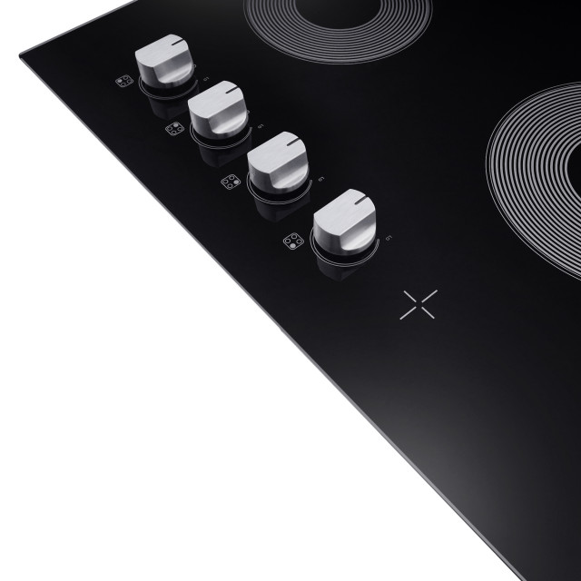 Cosmo 24" Electric Ceramic Glass Cooktop With 4 Elements, Dual Zone ...