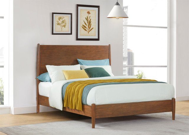 Mid-Century Modern Bed, California King - Midcentury - Platform Beds ...