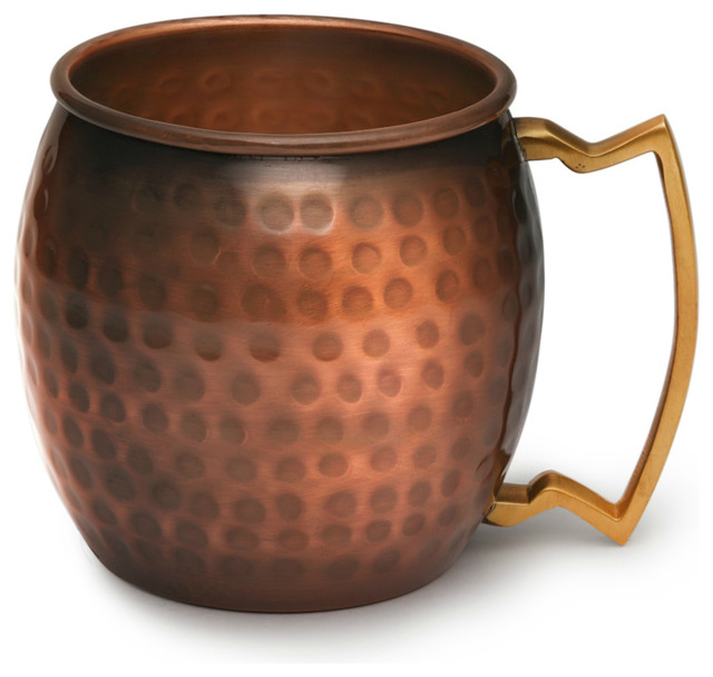 The Classic Hammered Solid Copper Moscow Mule Barrel Mug - Traditional ...