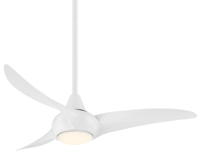 Minka Aire Light Wave 44 in. LED Indoor White Ceiling Fan with Remote ...