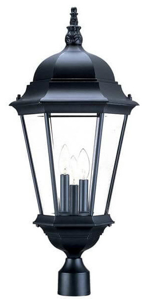 27" Tall Black Outdoor Post Mount-Light - Traditional - Post Lights ...