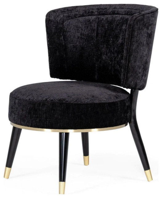 Cherry Glam Black Accent Chair - Midcentury - Armchairs And Accent ...