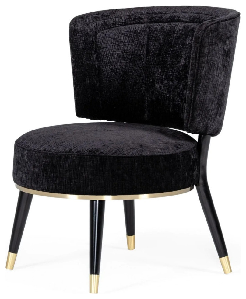 Cherry Glam Black Accent Chair - Midcentury - Armchairs And Accent ...