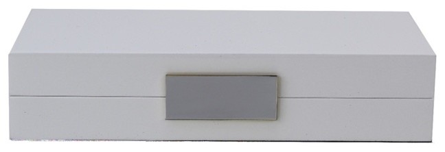Addison Ross Lacquered Jewelry Box, White/Silver - Contemporary ...