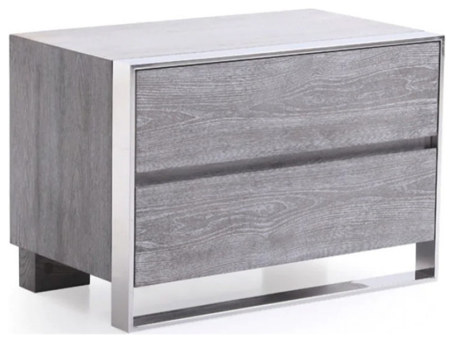 Ian Modern Gray Elm Nightstand - Contemporary - Nightstands And Bedside ...