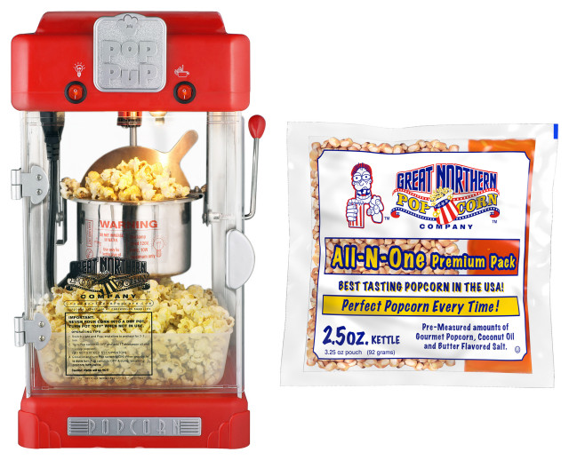 Pop Pup Popcorn Machine 2.5 Oz Kettle with 24-Pack of Pre-Measured ...