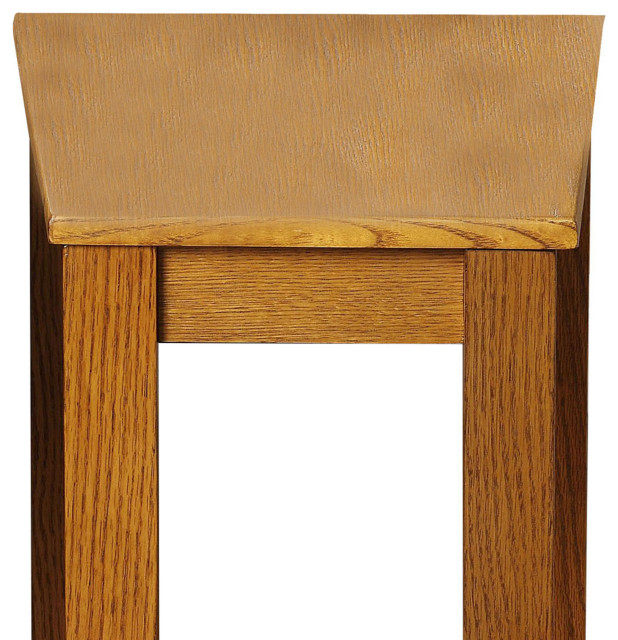 Wooden Wedge Chairside Table with Open Bottom Shelf, Oak Brown ...