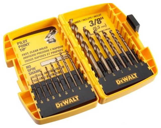 DEWALT 14-Piece Pilot-Point Twist Drill Bit Assortment - Traditional - Hand Tools And Tool Sets ...