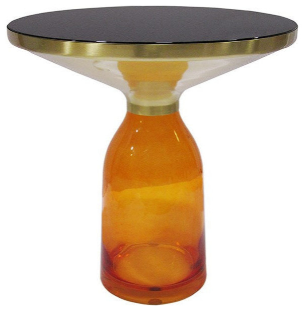 Angelus Black Glass Top, Glass Base, Orange - Contemporary - Side ...