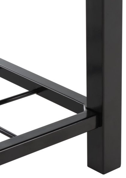 Contemporary Open Shelf Bench with Cushioned Seat and Grid Metal ...