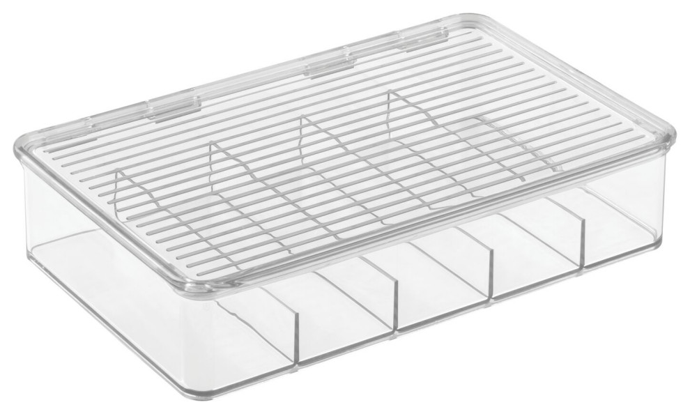RPET Linus Stackable Battery Organizer Box Clear, 11.5/7.9/2.6 ...