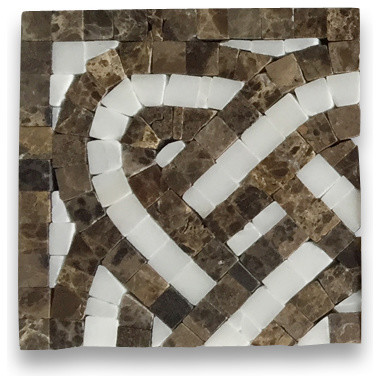 Marble Mosaic Border Decorative Tile Braid White Jade 4x4 Polished, 1 ...