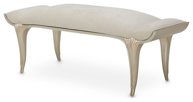 Aico Amini Villa Cherie Bed Bench in Caramel - Traditional ...