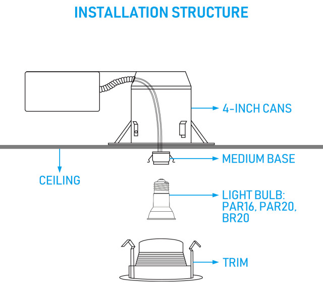 12Pack 4" Recessed Light Baffle Trim, Full Metal - Modern - Recessed ...