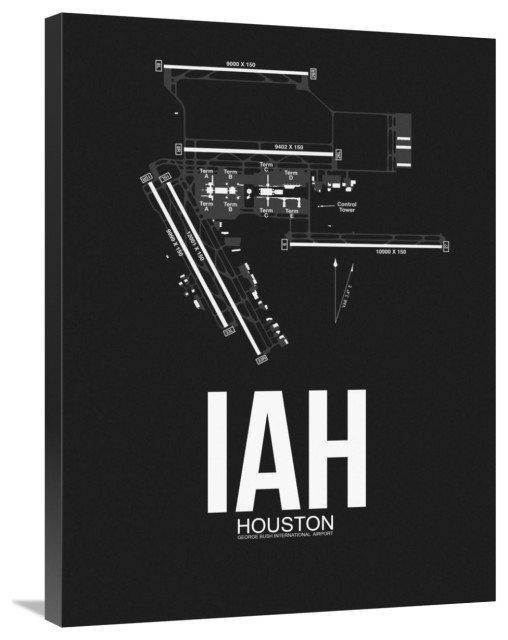 "IAH Houston Airport Black" Fine Art Print, 24" x 32" - Modern - Prints ...