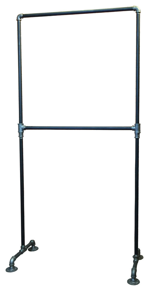 Industrial Pipe Double Row Clothing Rack by William Roberts Vintage ...