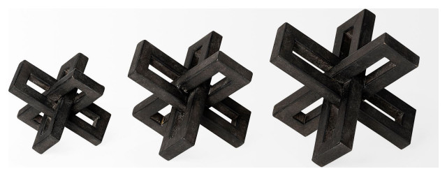 Aleph, 3-Piece Set, Black Metal Small Medium & Large Jacks - Industrial ...