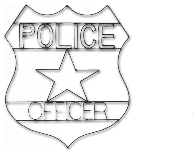 Metal Police Shield Wall Decor and Sculpture - Contemporary - Outdoor ...