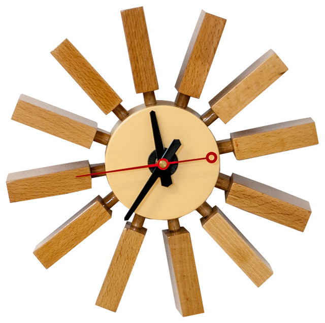 Mod Made Mid Century Modern Spoke Clock - Midcentury - Wall Clocks - by ...