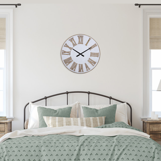 Stratton Home Decor Farmhouse 23.5" Luke Wall Clock, 23.50x1.50x23.50 ...