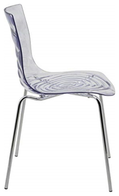 LeisureMod Astor Water Ripple Design Dining Chair Set of 2 ...