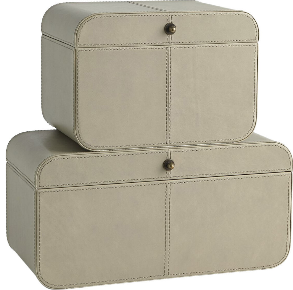 Curved Corner Box Light Gray, Small - Contemporary - Decorative Boxes ...