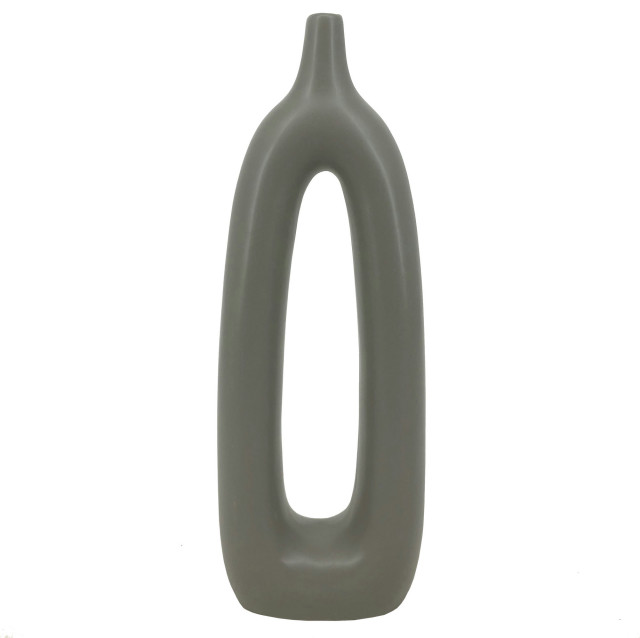 Cer, 14"h Open Cut-out Vase, Sage Green - Contemporary - Vases - by ...