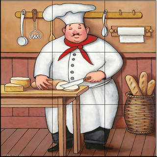Tile Mural, Chef 4 by John Zaccheo - Contemporary - Tile Murals - by ...