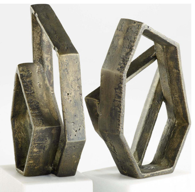 Euclid Bookend, Bronze and White - Contemporary - Bookends - by ...