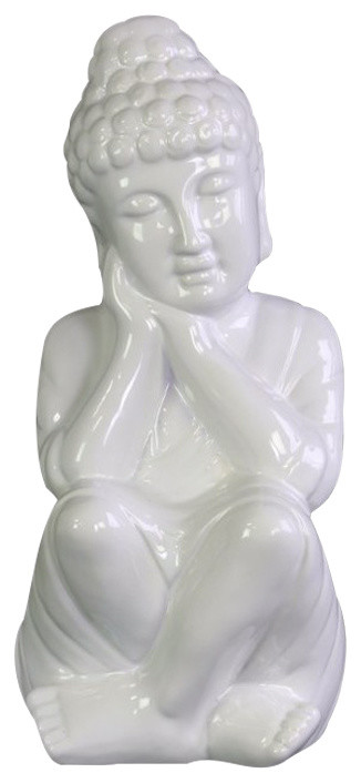 Buddha Statue With Rounded Shisha, Head on Hands - Asian - Decorative ...