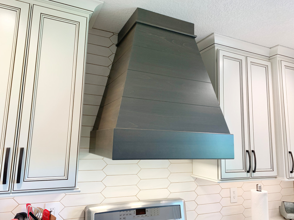 Kitchen Remodel with Ivory Cabinets , Drop Zone, and Hutch Area ...