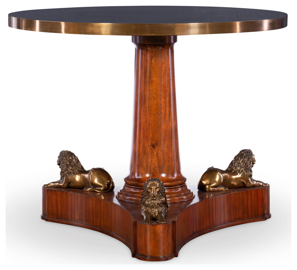 Lion Pedestal Center Table - Traditional - Side Tables And End Tables ...