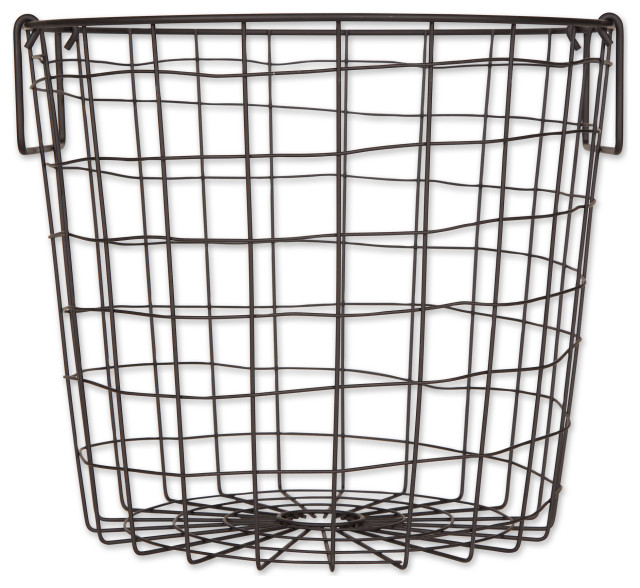 Metal Basket, Black Round Medium 14x14x12 - Industrial - Baskets - by ...