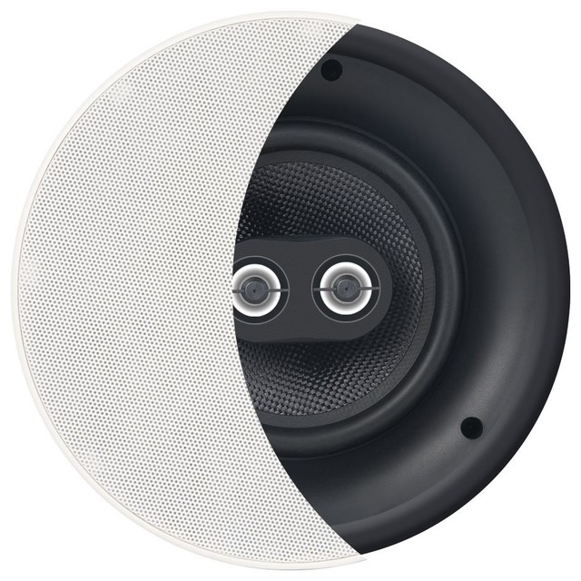 6.5" 120W Trimless Thin Bezel DVC Dual Voice Coil In-Ceiling Speaker ...