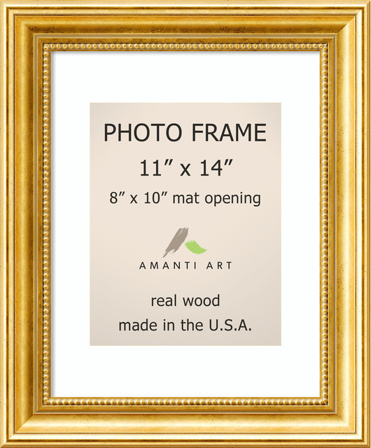 Picture / Photo Frame 11x14 Matted to 8x10, Townhouse Gold, Outer Size ...